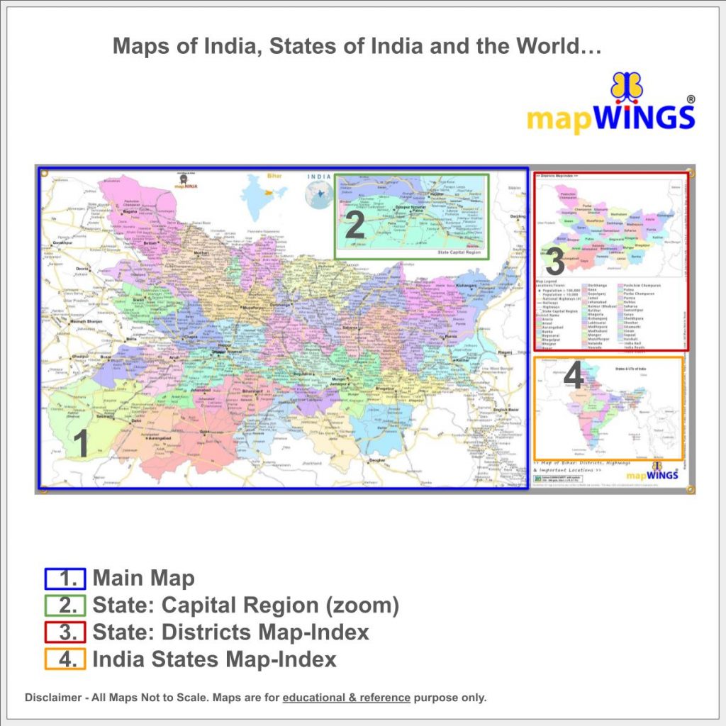 Maps of | Districts of | BIHAR | on Tear-Resistant SYNTHETIC PAPER with ...