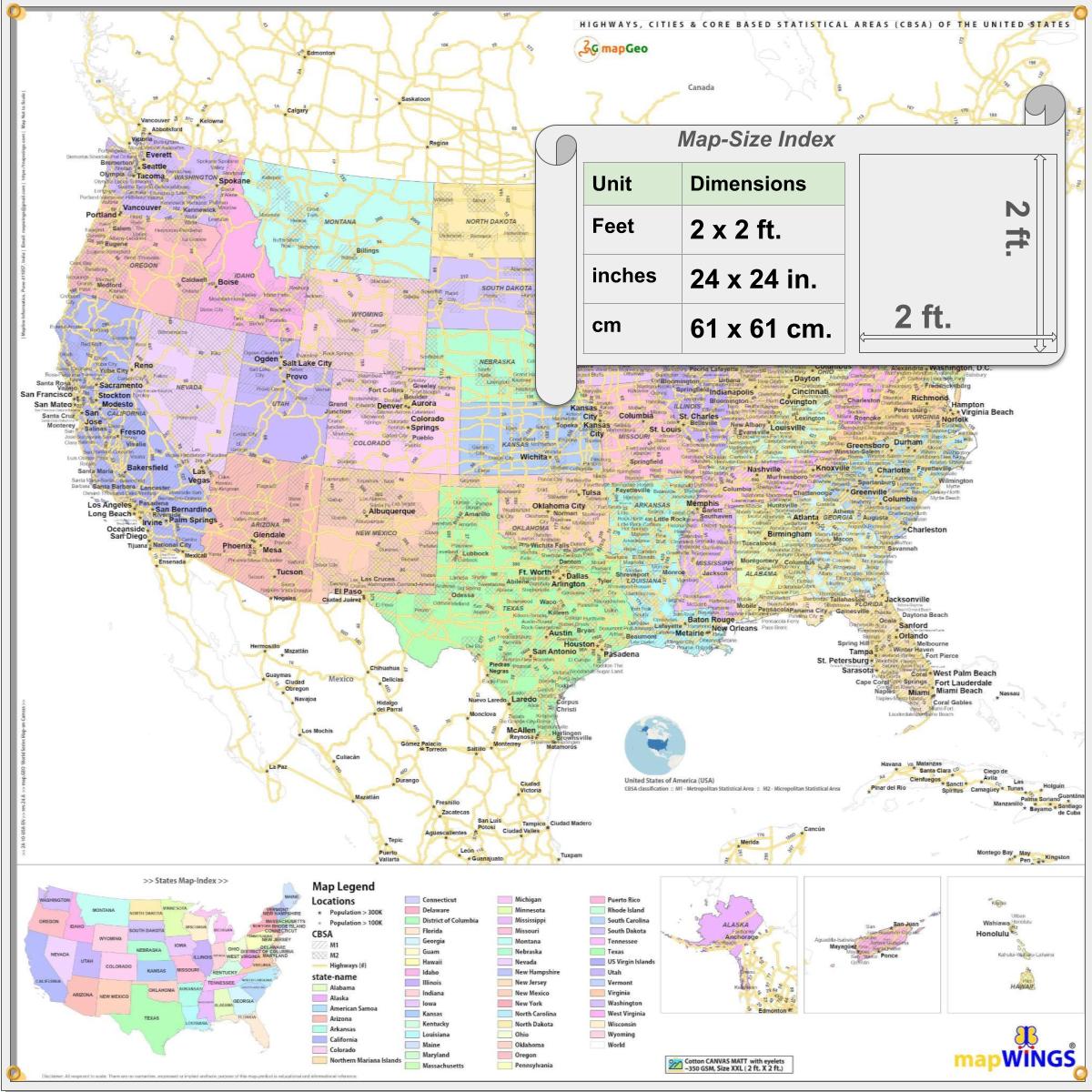 Map Of Main Highways Of The United States USA Travel Map For Push